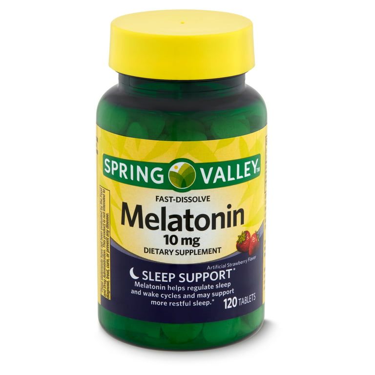 Spring Valley Melatonin Sleep Health Dietary Supplement Tablets, Straw ...